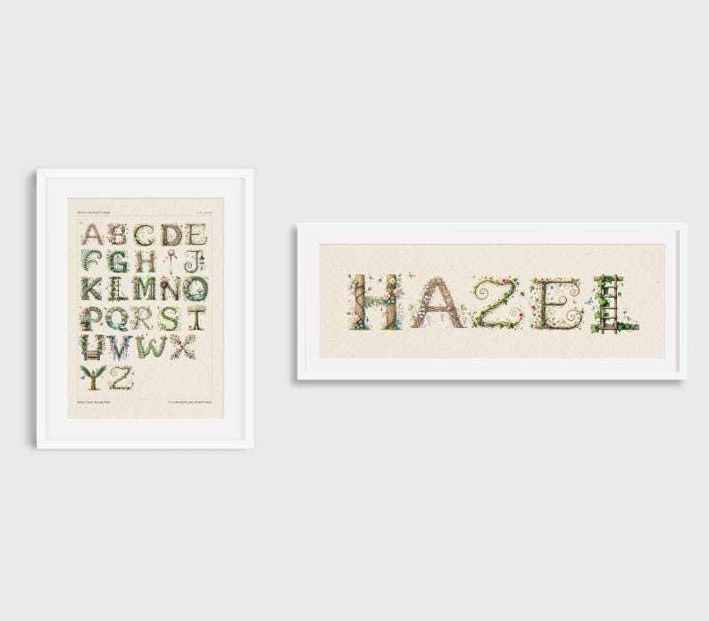 Secret Garden Alphabet Poster - Etsy