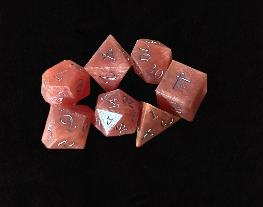 7- Piece D9 Resin Glow-in-the-dark DND Dice! Custom Made! Look for Case ...