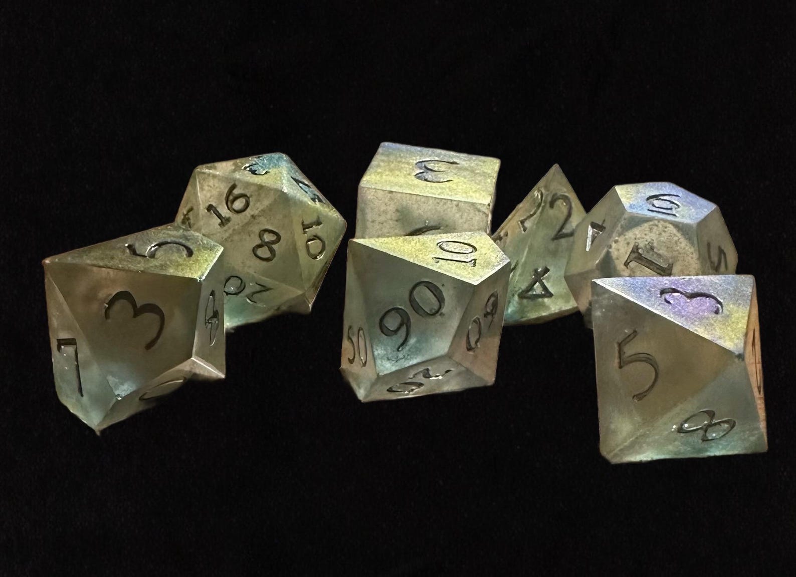 Dnd Dice 7-piece Set, Customize Your Letters COSMIC SILVER - Etsy