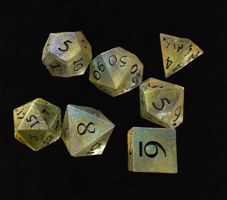 Dnd Dice 7-piece Set, Customize Your Letters COSMIC SILVER - Etsy