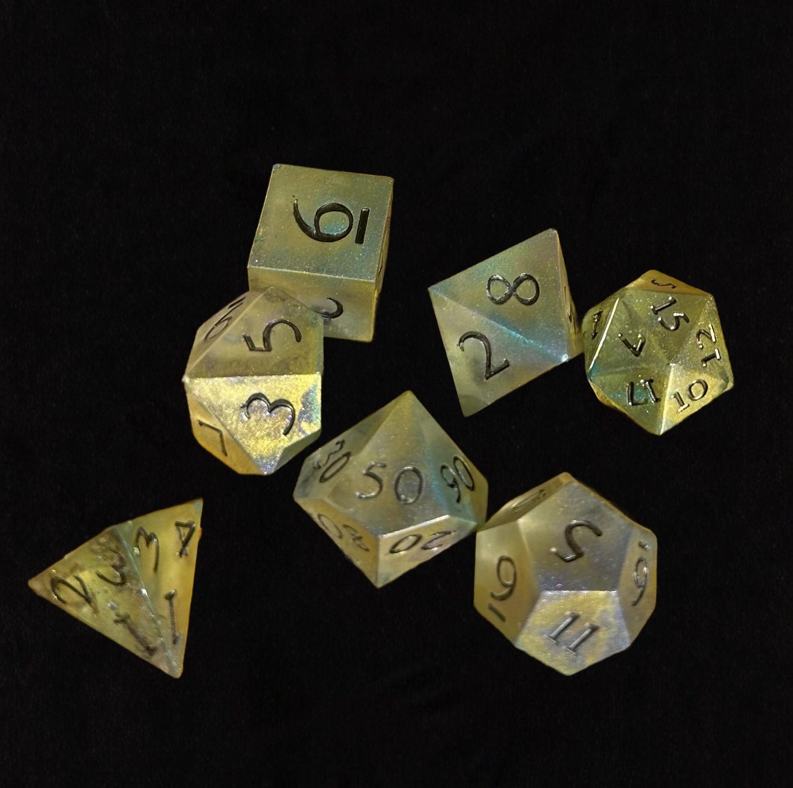 Dnd Dice 7-piece Set, Customize Your Letters COSMIC SILVER - Etsy