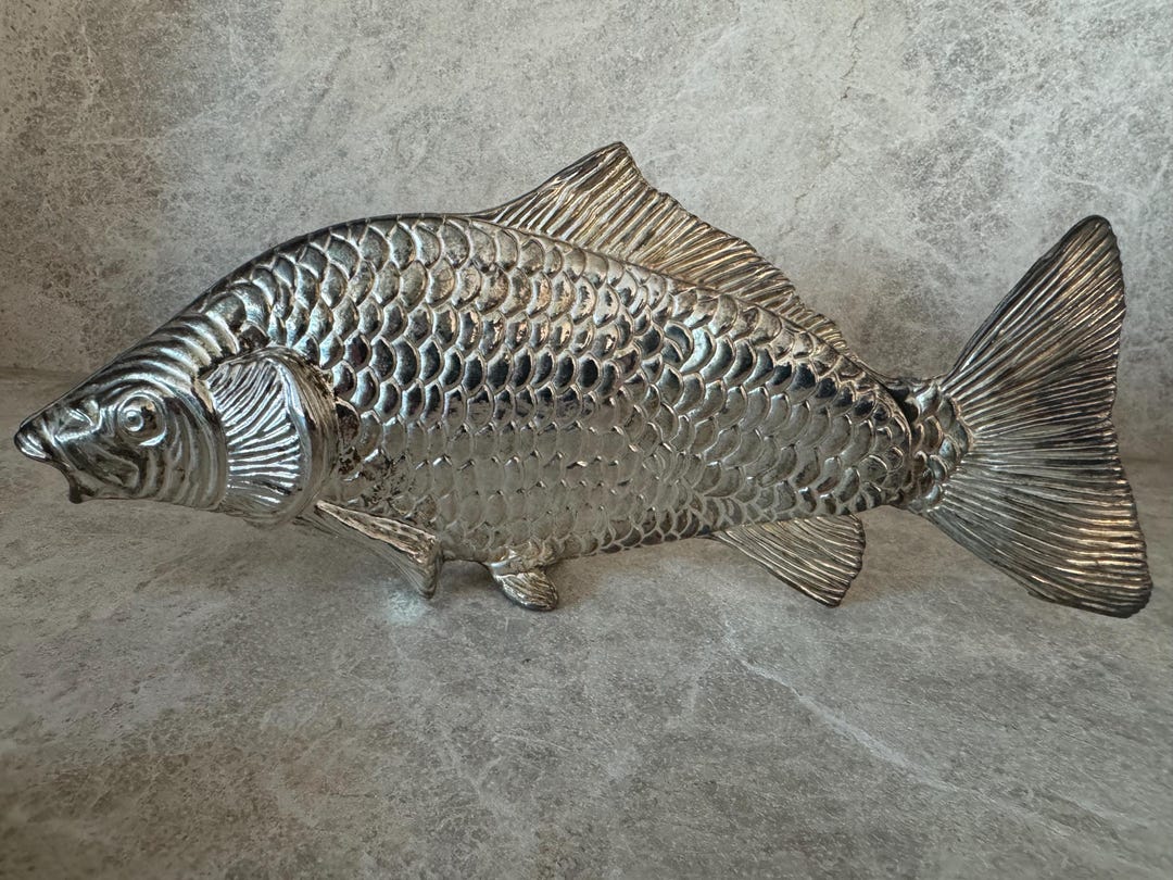 Silver Plated Fish Shaped Serving Cutlery Set 2 Piece in Original Box ...