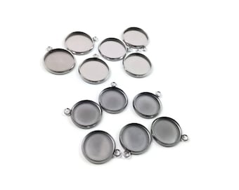 Silver round pendant | Etsy