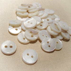 Mother of Pearl Buttons - 10mm Buttons - Set of 10 Pearl Buttons ...