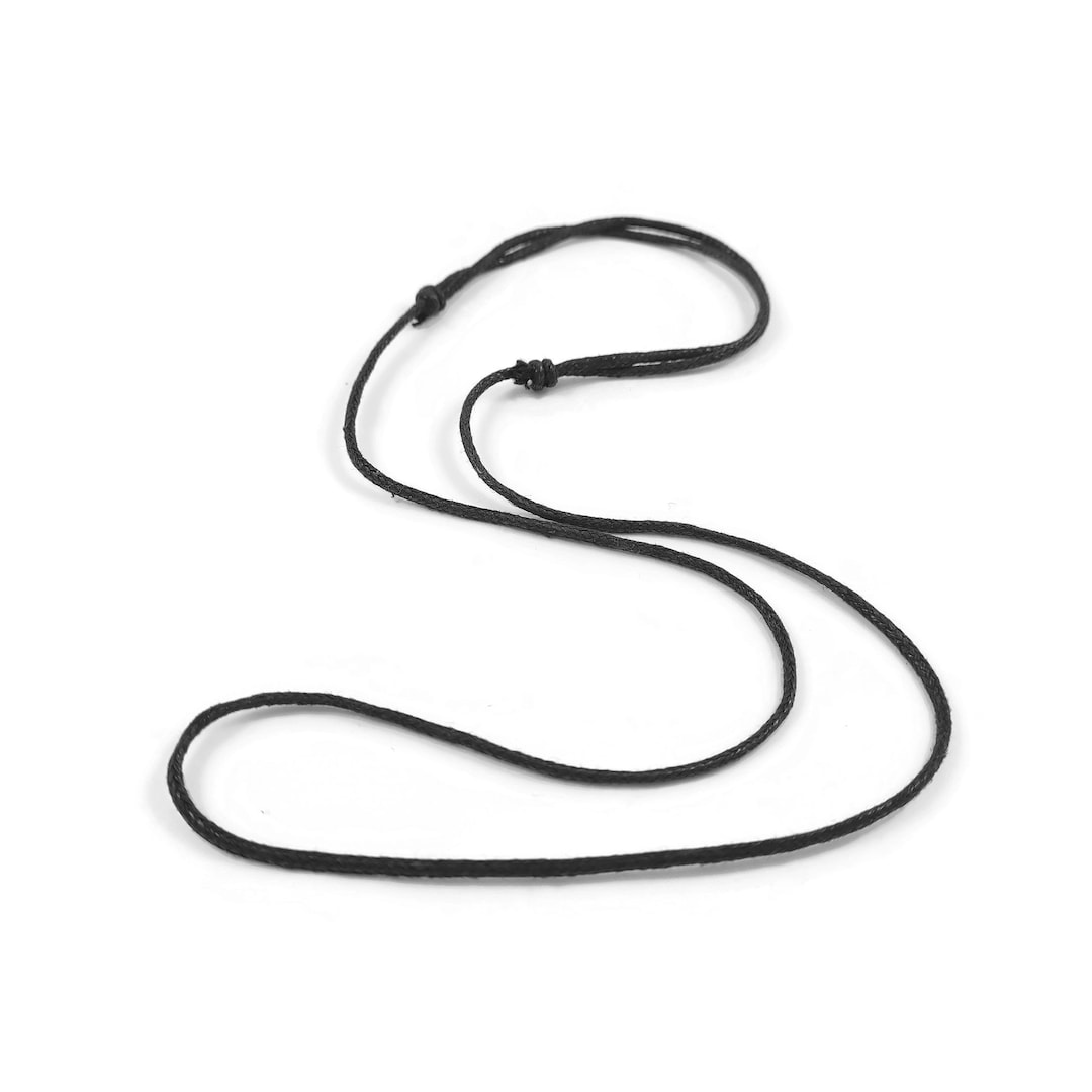 Adjustable Cord Necklace, Black Waxed Cotton String, 1mm, 2mm, Jewelry ...