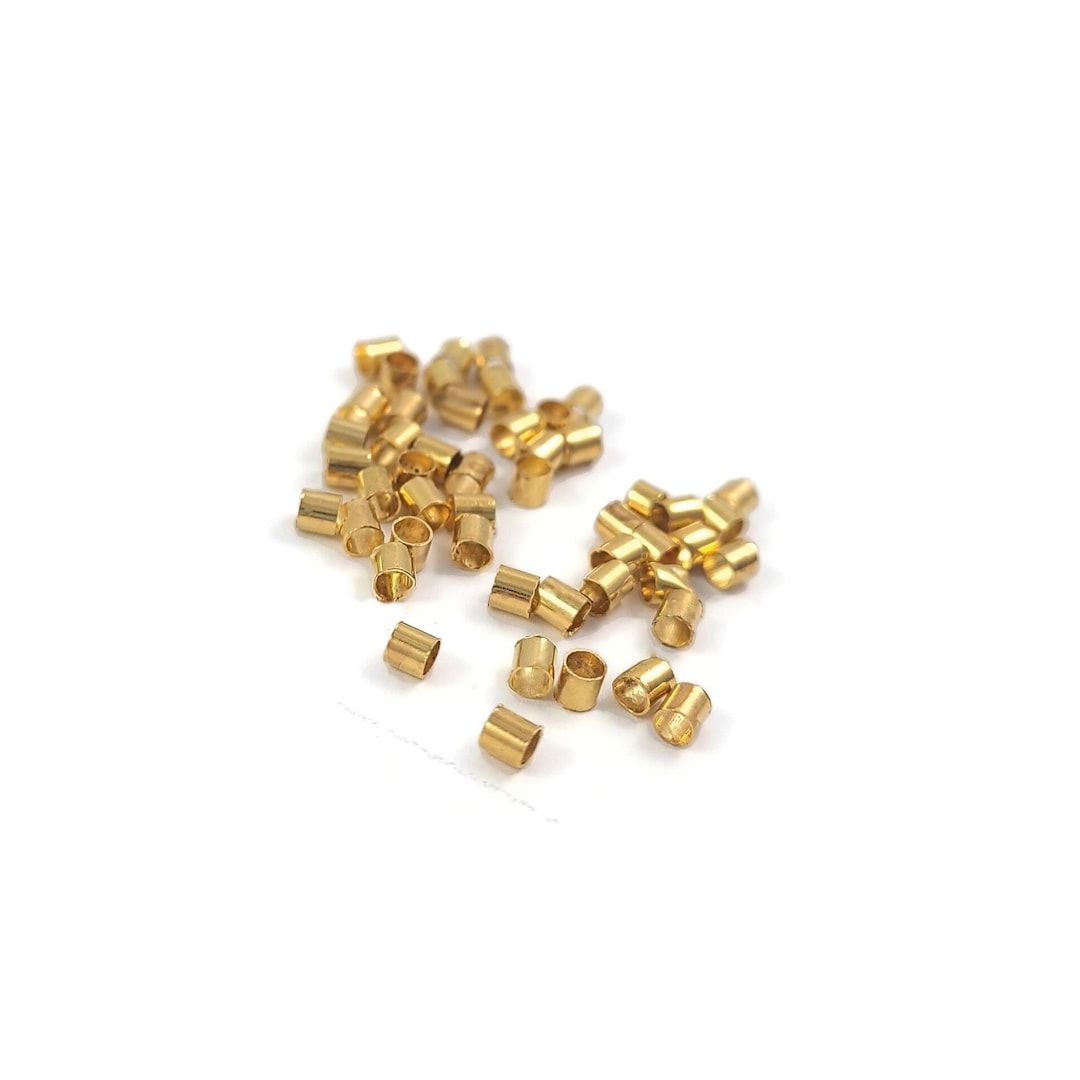 2mm Gold Crimp Tube Beads - Nickel, Lead, and Cadmium Free ...