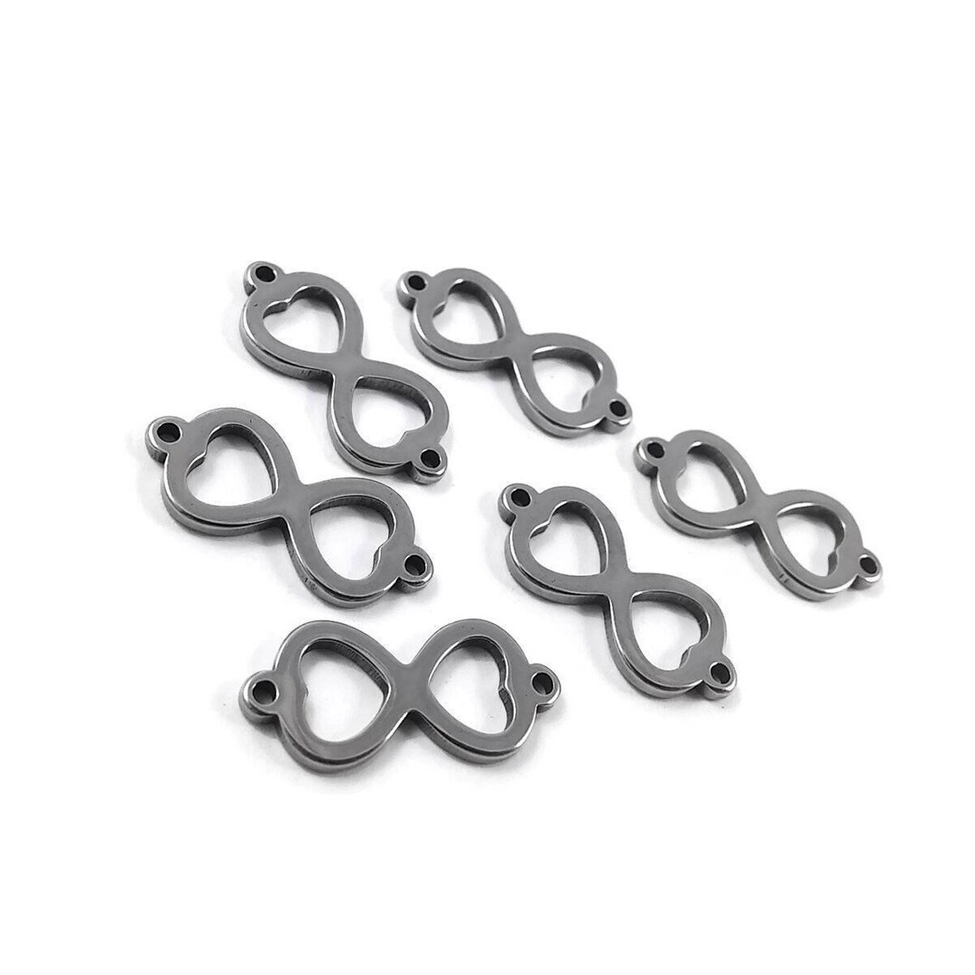 6 Stainless Steel Infinity Connectors 20 X 9mm, Tarnish Free Jewelry ...