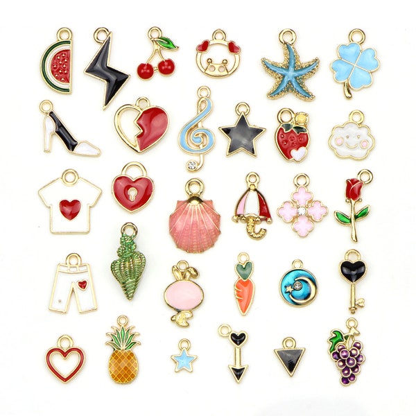 Metal Enamel Charms - Etsy