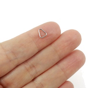 Stainless Steel Triangle Jump Rings - Silver Pinch Bails 10mm - Jewelry ...