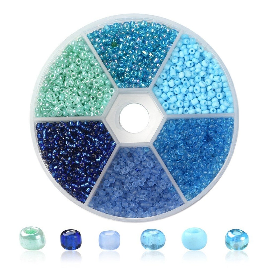 Glass Seed Beads Kit, Assorted Blue, 2mm 3mm 4mm, Jewelry Making Set - Etsy