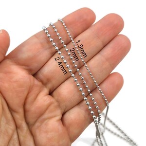 Stainless Steel Ball Chain, Tarnish Free Necklace Making, Jewelry ...