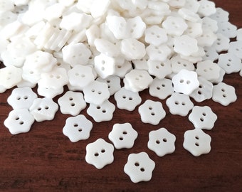White Flower Buttons - Etsy
