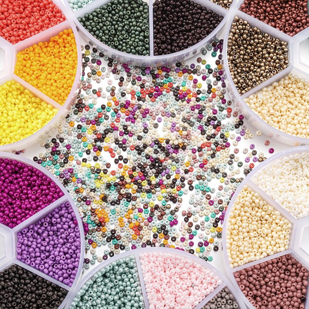 4800 Assorted Seed Beads, 2mm Glass Mixed Beads Kit, Jewelry Making Set ...