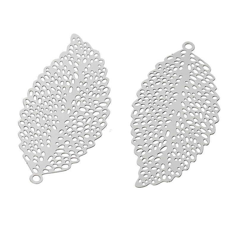 Filigree Leaf Pendant Stainless Steel Hypoallergenic Charms 2pcs - Etsy Canada