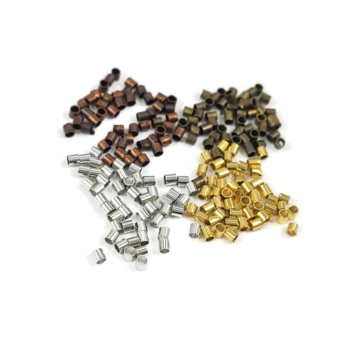 50 Mini Crimp Tube Beads - Nickel, Lead, and Cadmium Free ...