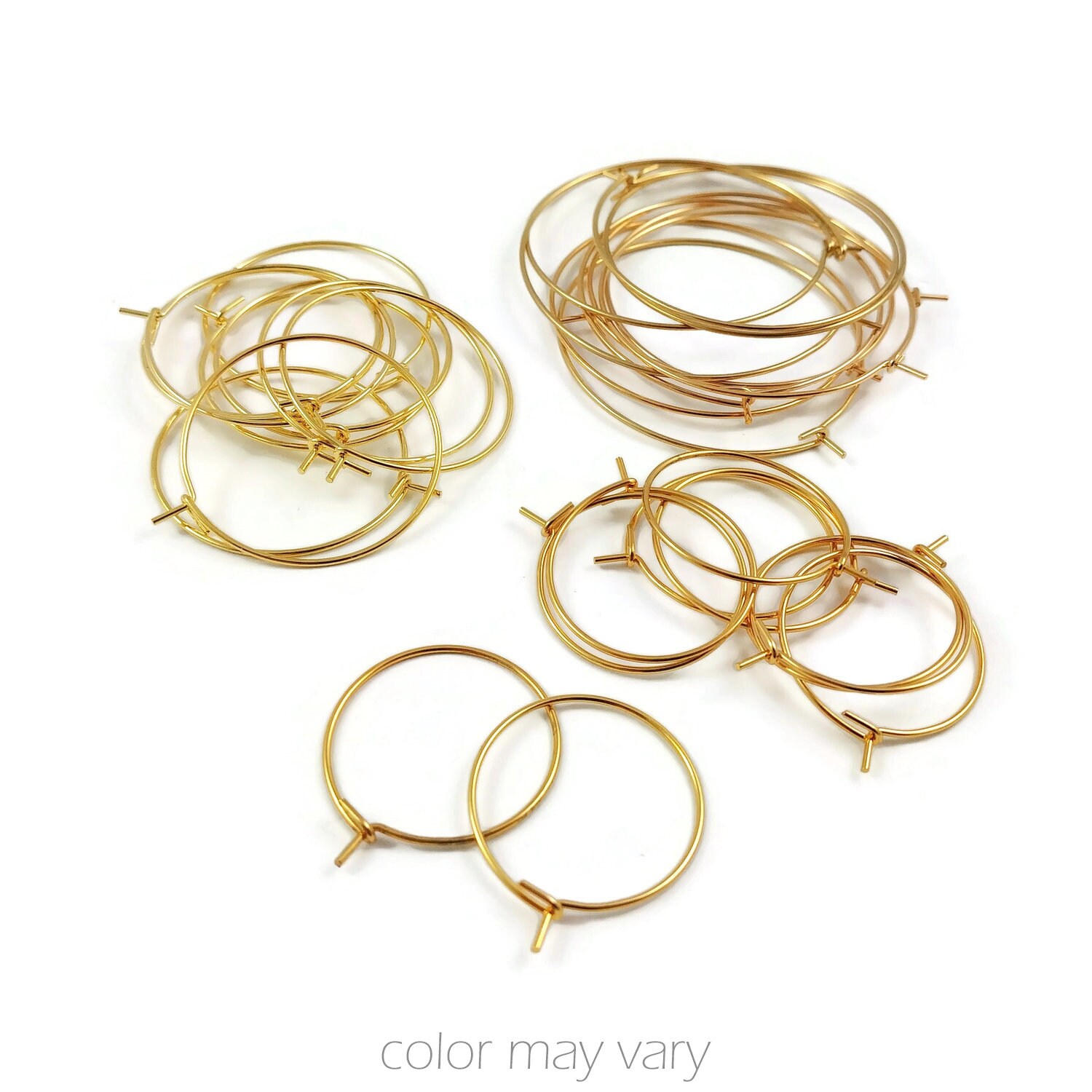 Gold Stainless Steel Hoops 10pcs 5 Pairs 3 Size Available - Etsy
