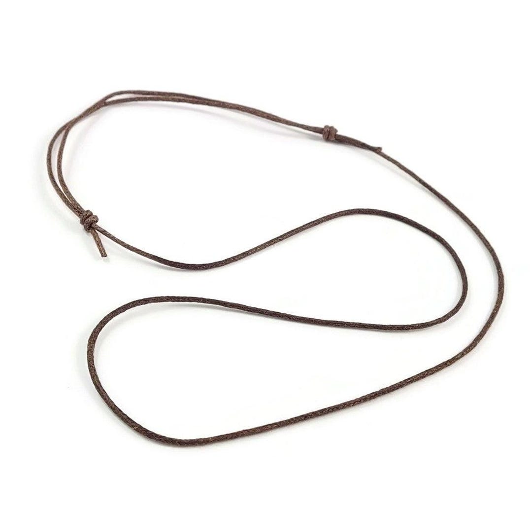 5 Adjustable Cord Necklaces, Brown Waxed Cotton String 1mm, Jewelry ...