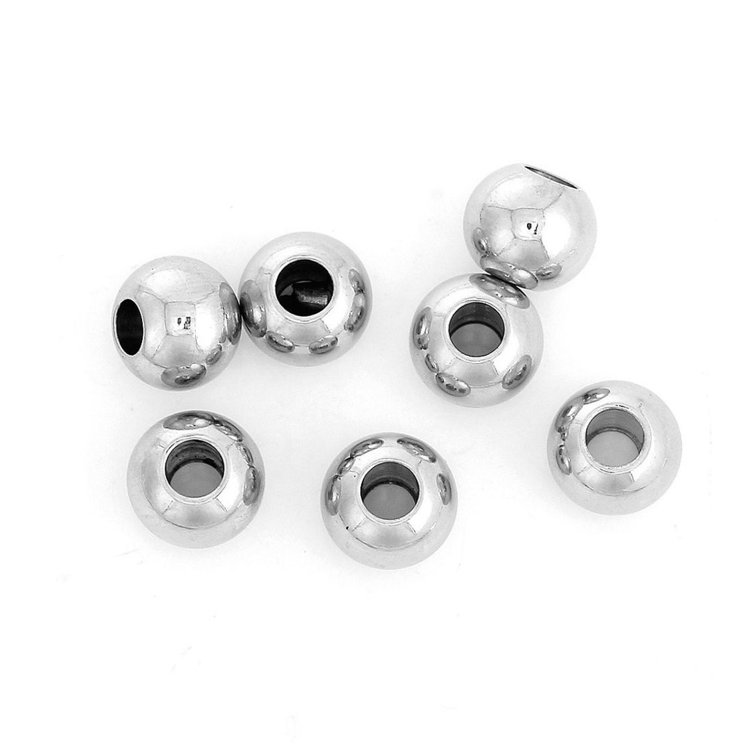 10 Stainless Steel Beads 8mm - Etsy