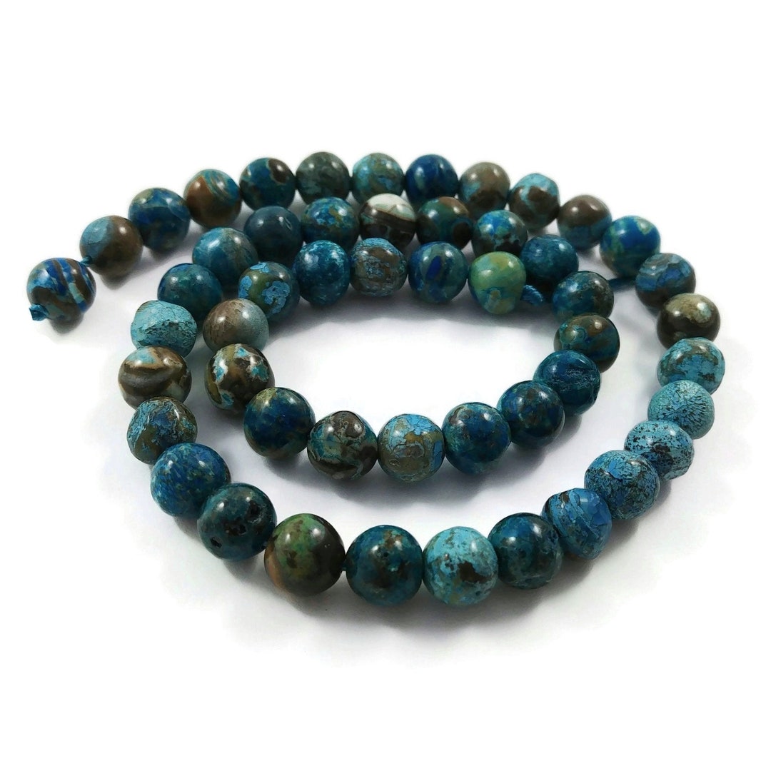 Emerald Green Ocean Jasper Beads, 8mm Round Gemstone for Jewelry Making ...