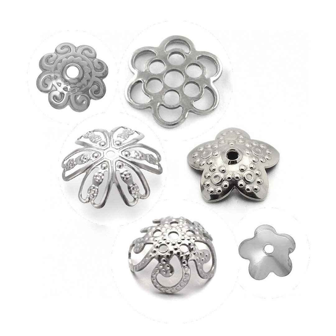 Stainless Steel Bead Caps, Tarnish Free and Hypoallergenic Beadcaps ...