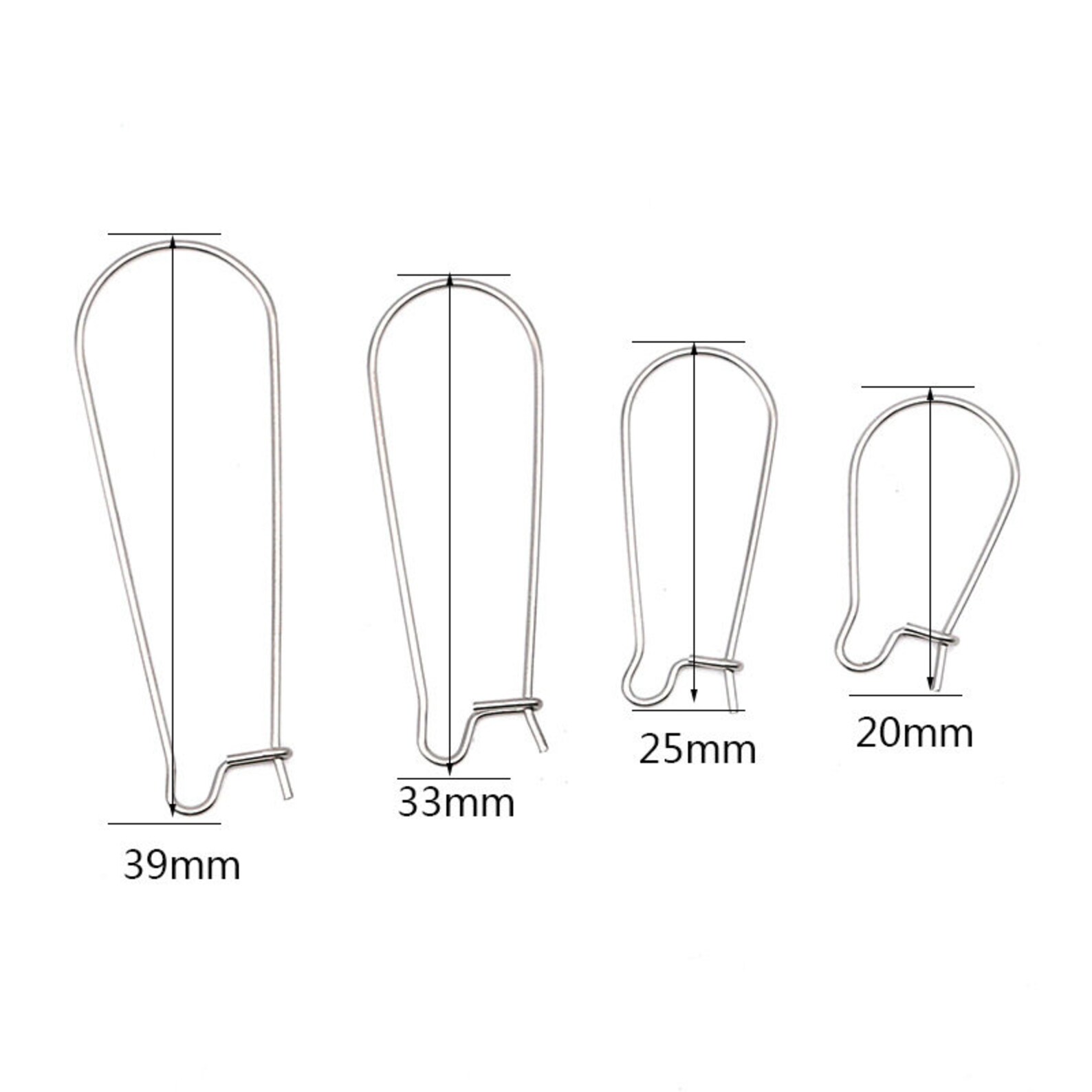 Stainless Steel Kidney Earring Hooks 50pcs (25 Pairs) Surgical ...
