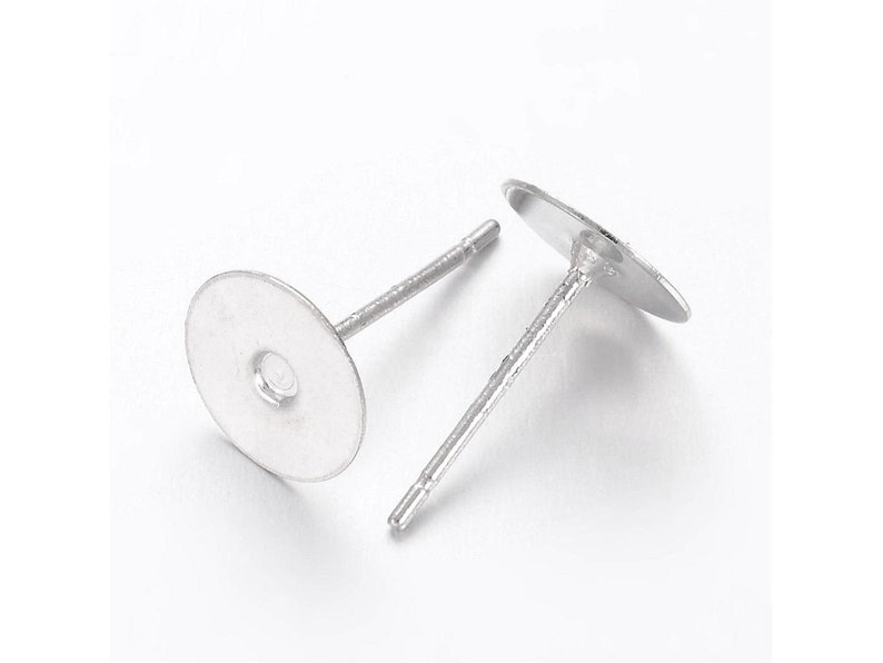 Earring Stud Posts 8mm Pad Silver. Nickel Free Lead Free - Etsy