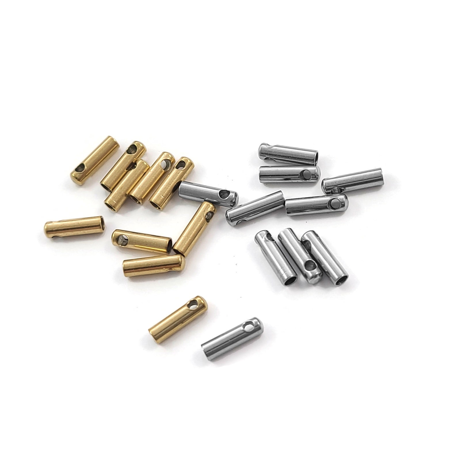 Stainless Steel Cord End Cap for 1mm and 1,5mm Cord, Gold or Silver ...