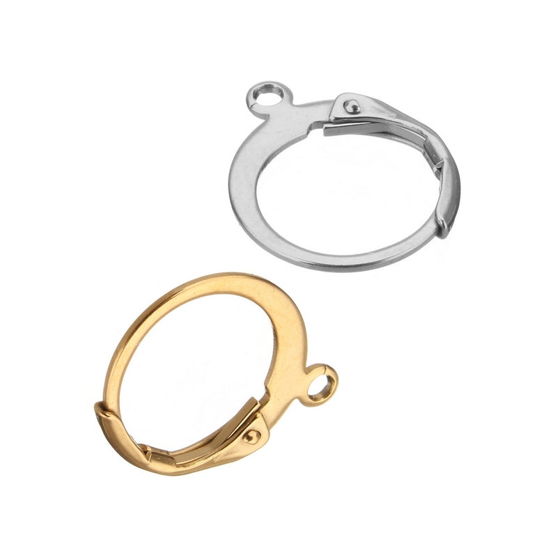 Gold Stainless Round Lever Back Hoop Earring Hooks 10pcs 5 - Etsy