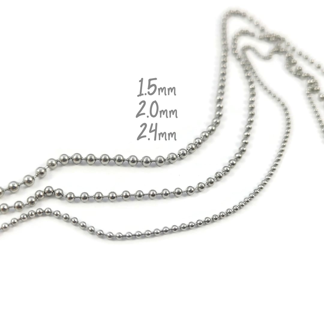 Stainless Steel Ball Chain, Tarnish Free Necklace Making, Jewelry ...