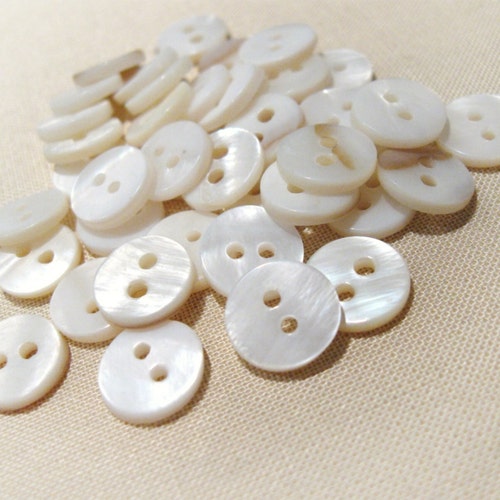 Mother of Pearl Buttons 10mm Buttons Set of 10 Pearl - Etsy