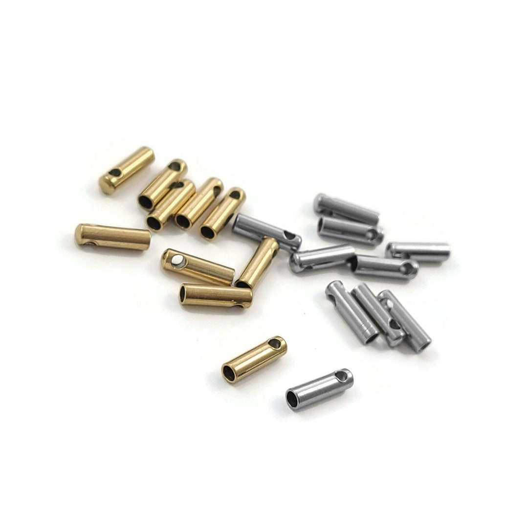 Stainless Steel Cord End Cap for 1mm and 1,5mm Cord, Gold or Silver ...