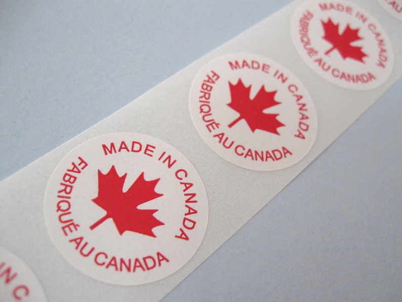 50 Made in Canada Labels Round Sticker Tags 1 - Etsy