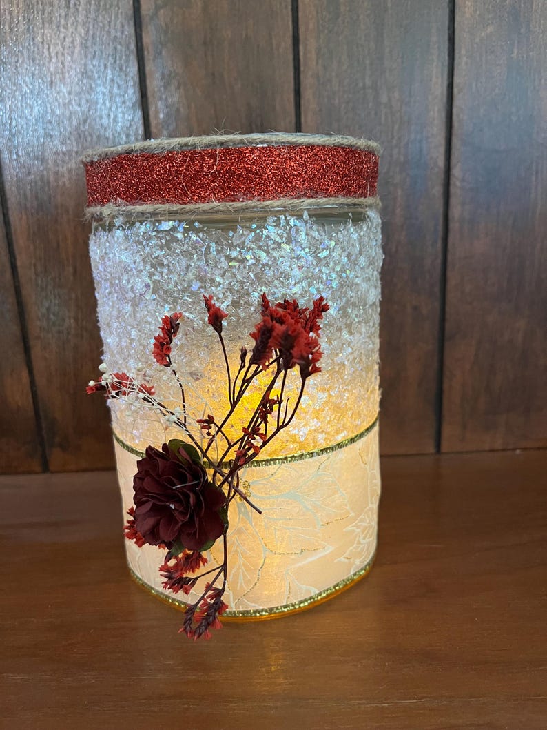 Beautiful Elegant Mason Jar Tea Light Centerpiece Seasonal Home Decor ...