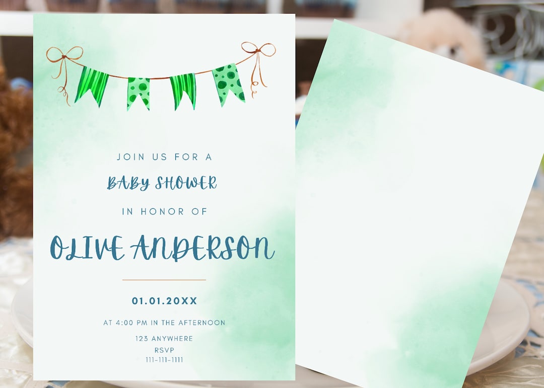 Customizable Baby Shower Digital Invitations - We Customize the Design ...