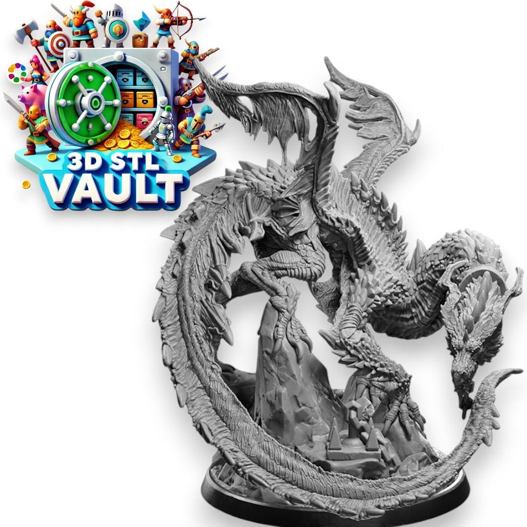 Dnd Temple Dragon Miniature/resin STL Files for 3D Printer and FDM STL ...