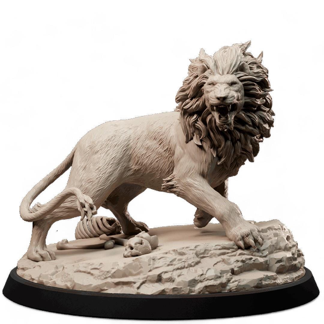 Lion Beast Miniature/resin STL File Bundle for 3D Printer and FDM STL ...