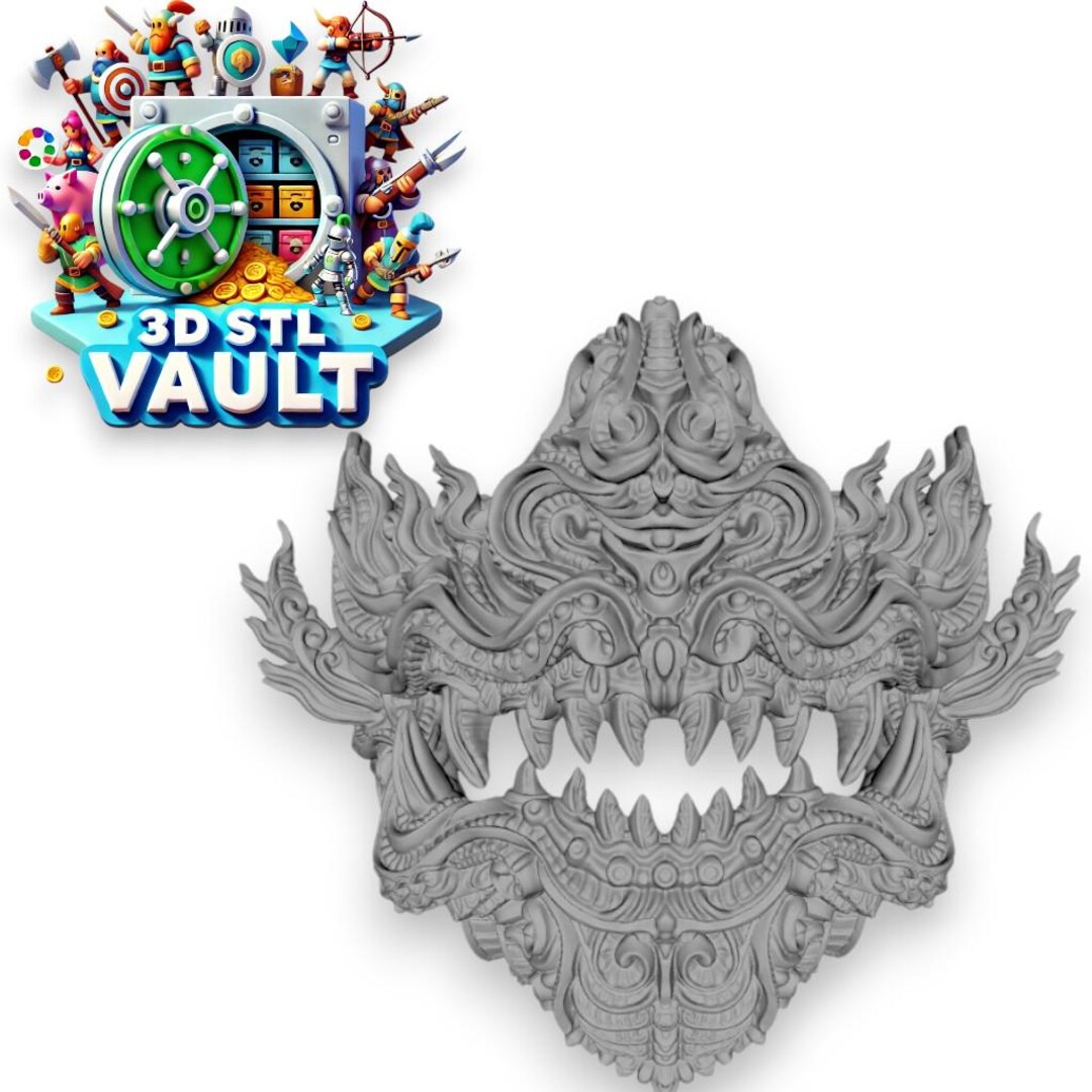 Oni Mask 3D Cosplay Prop - STL File for 3D Printing - Instant Download ...