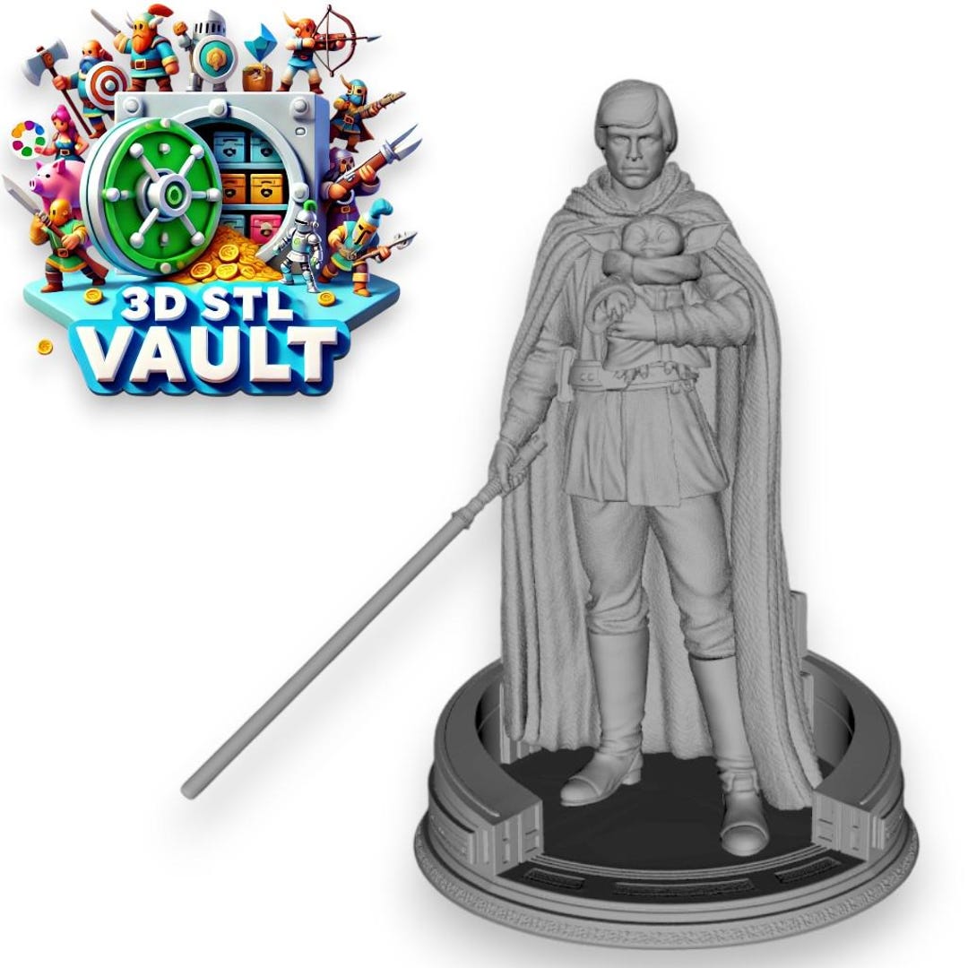 Starwars Luke Grogu Statue STL File High Quality 3D Printer Resin SLA ...