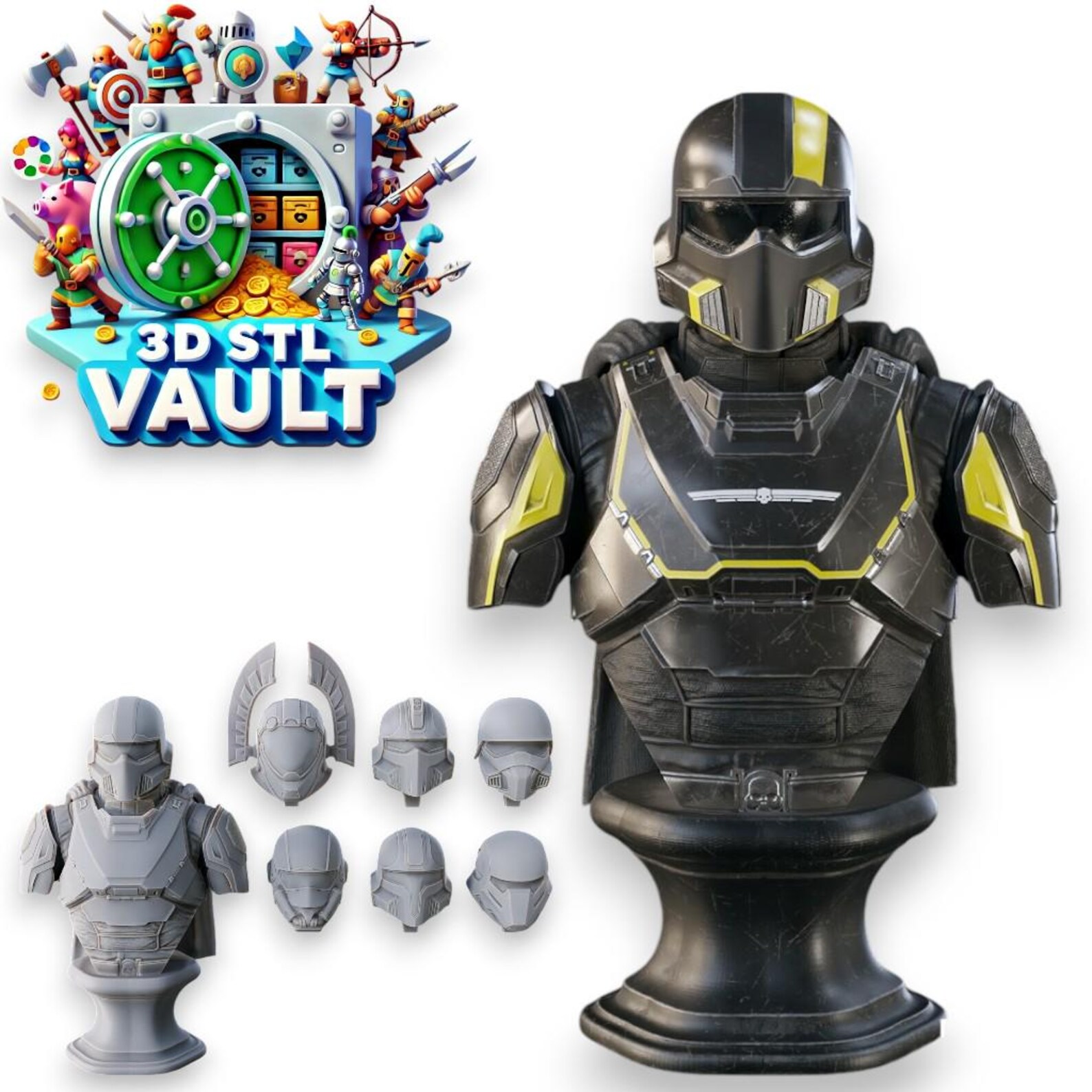 Hell Diver Bust STL File High Quality 3D Printer Resin SLA - Etsy