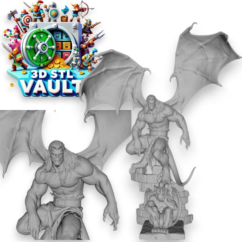 Goliath STL File – Gargoyles 3D Print Model | Digital STL Download for ...