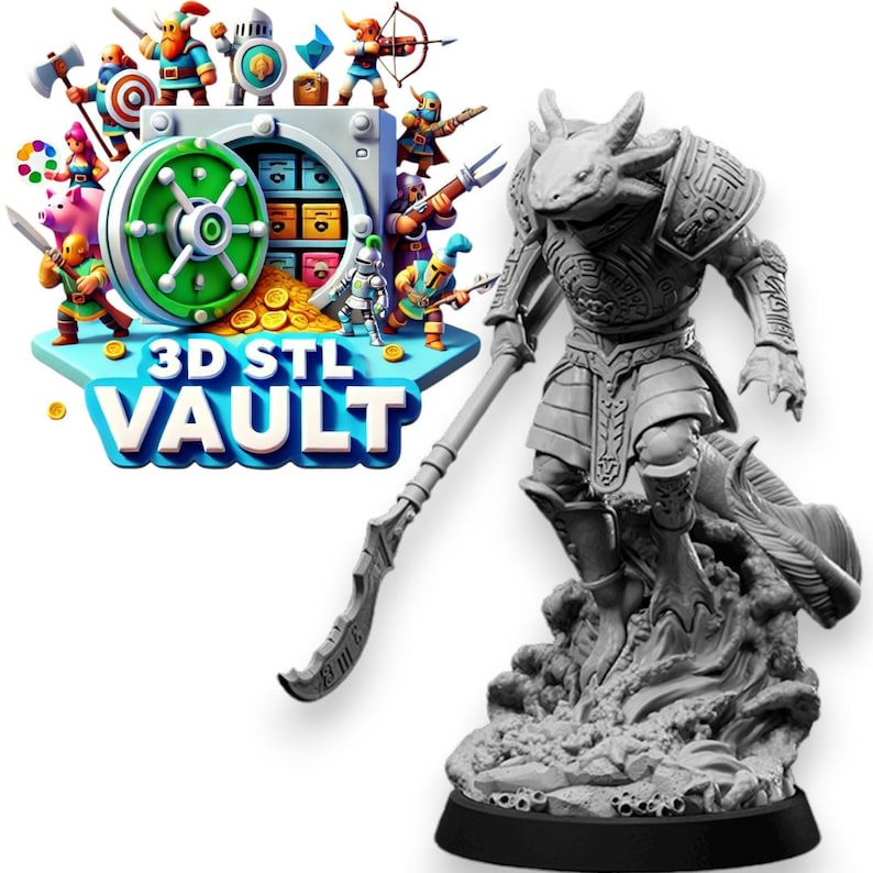 Axolotl Warrior Dnd Miniature/resin STL Files FDM STL Files Tabletop ...