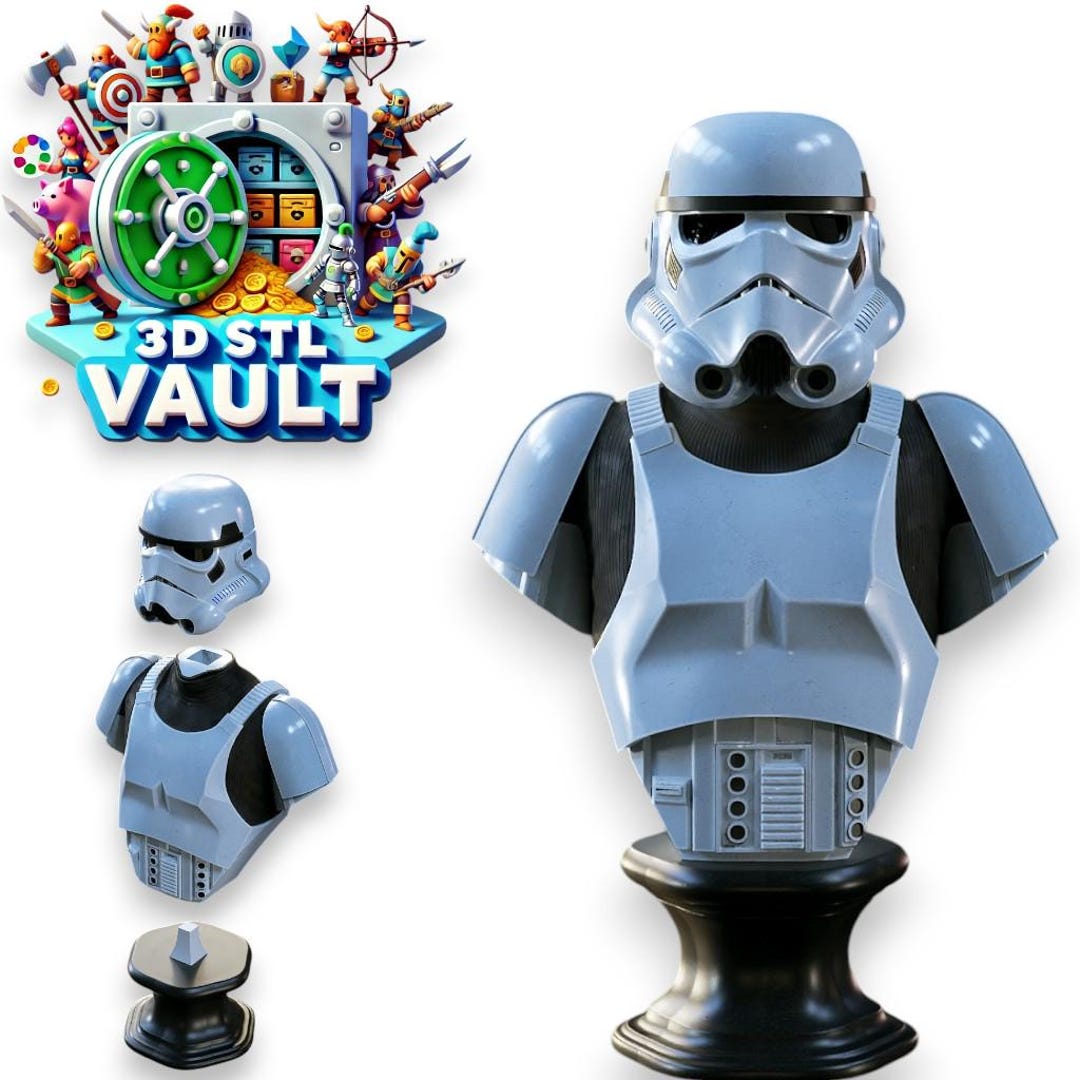 Star Wars Storm Trooper Bust STL File High Quality 3D Printer Resin SLA ...