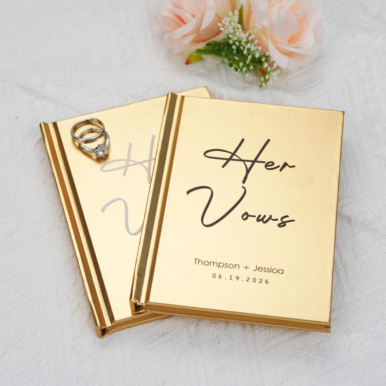 Custom Wedding Vow Books: Gold & Silver Foil, Set of 2 - Etsy