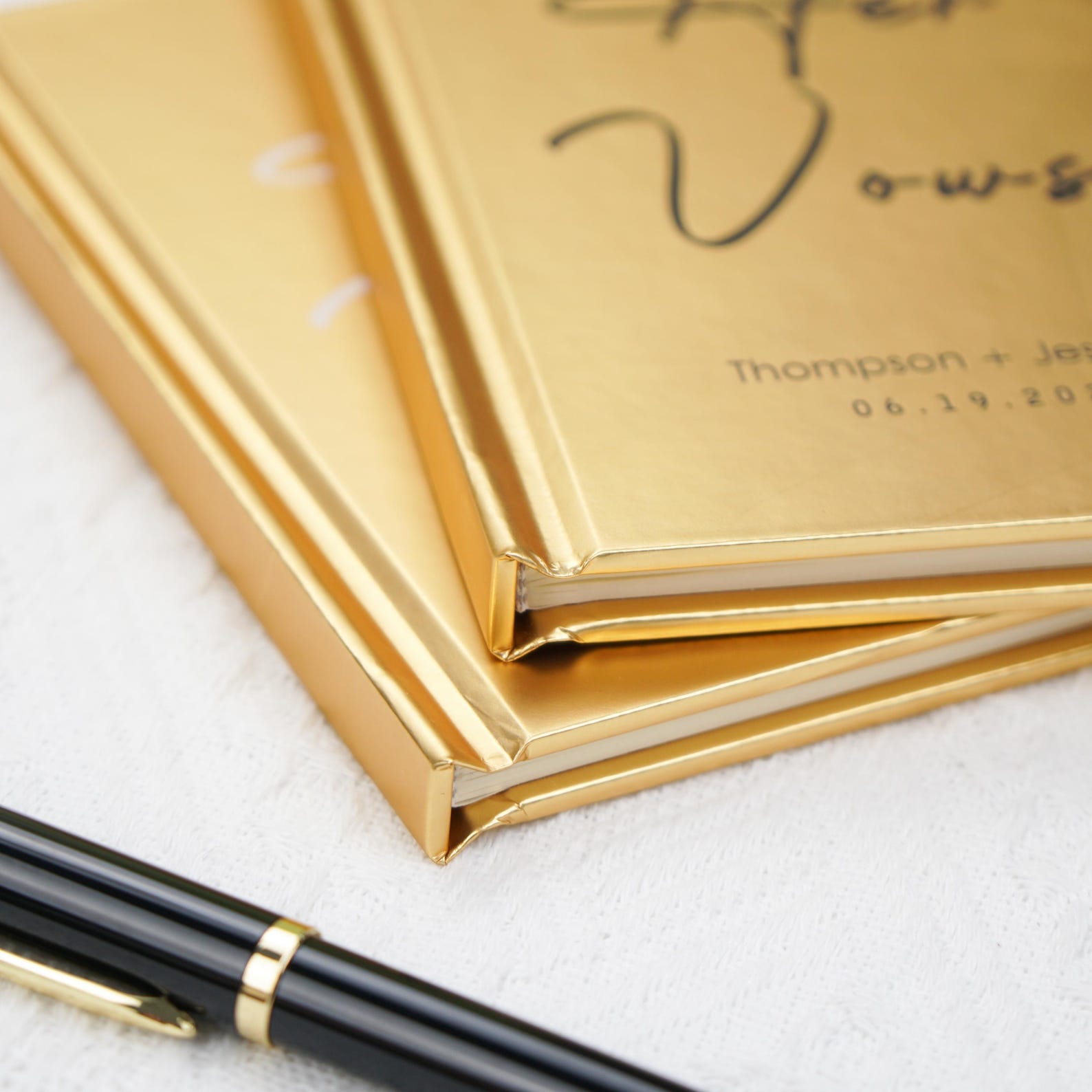 Custom Wedding Vow Books: Gold & Silver Foil, Set of 2 - Etsy