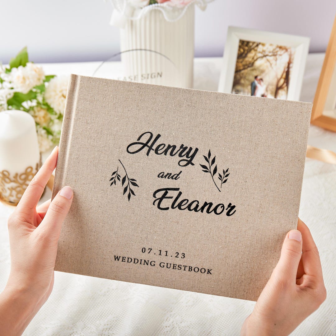 Custom Linen Wedding Guest Book: Polaroid Photo Album Keepsake - Etsy