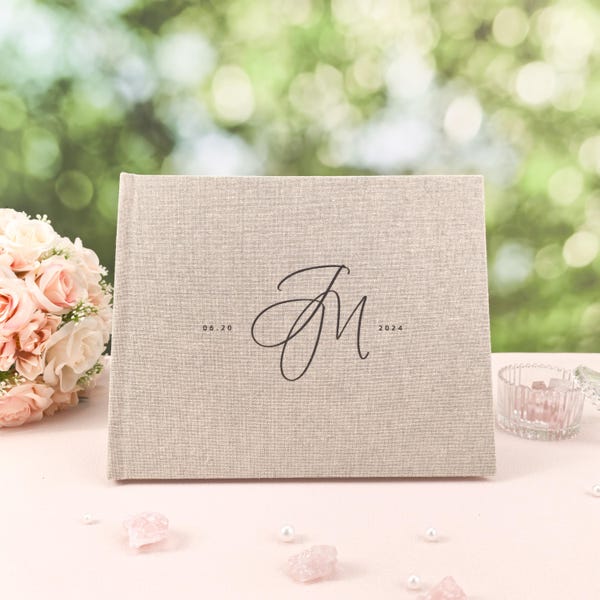 Linen Guest Book - Etsy