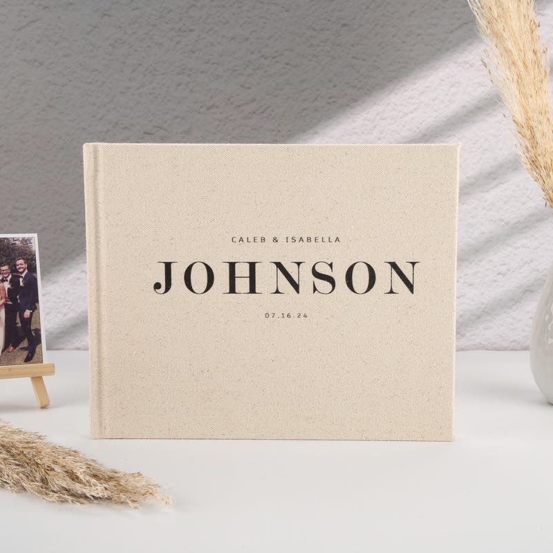 Linen Guest Book - Etsy