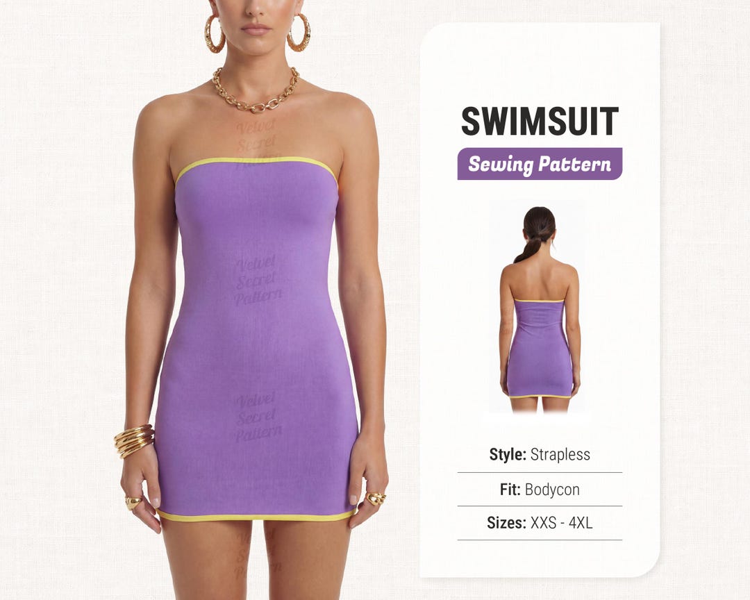 Swimsuit Pattern – PDF Digital Sewing Patterns for Bikini and Swimwear ...