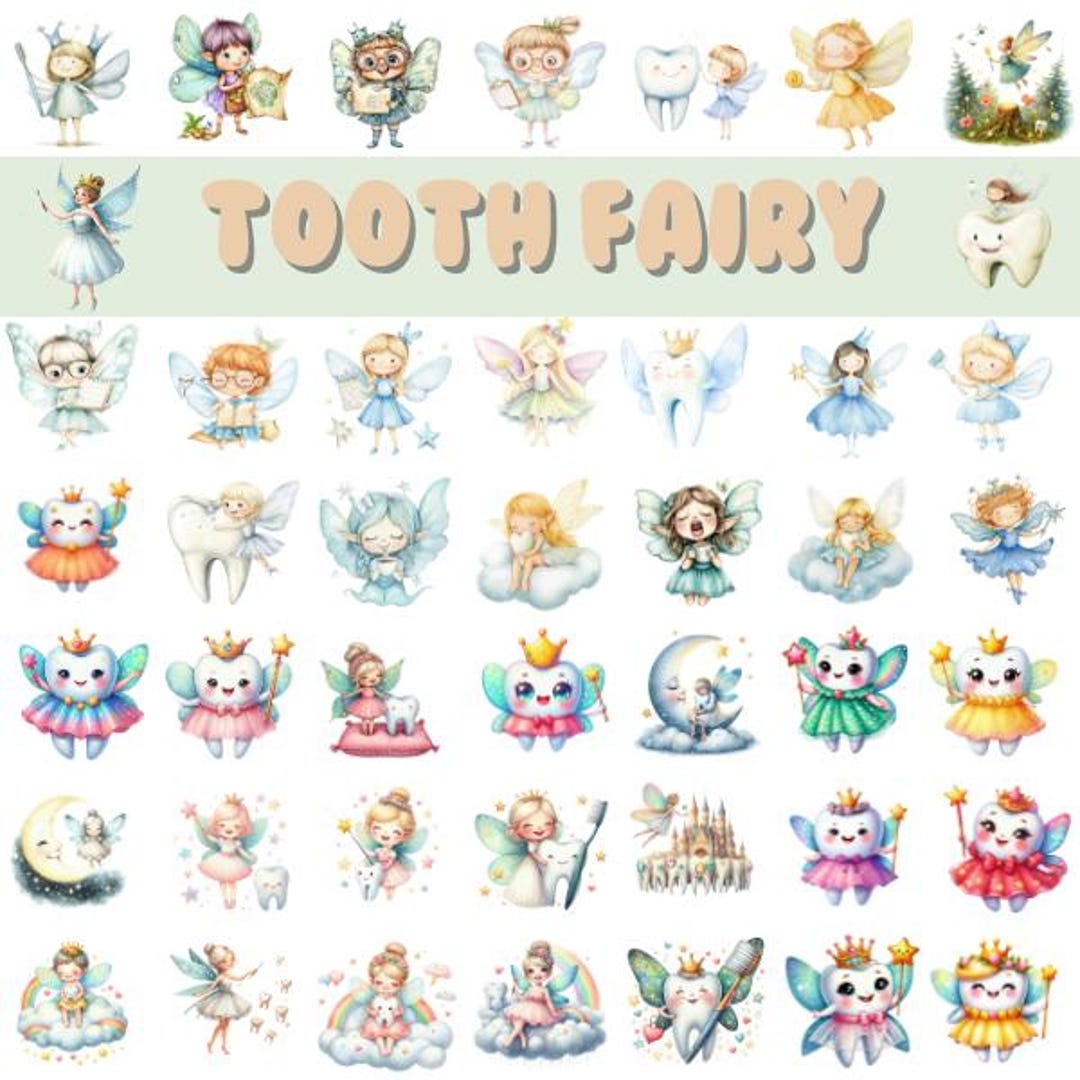 Tooth Fairy PNG Bundle, Child Tooth PNG, Tooth Fairy PNG, Magical World ...