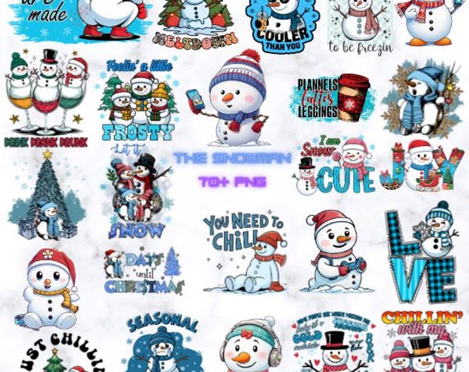 Snowman PNG Bundle 70+ Graphics , Frosty the Snowman PNG , Funny ...